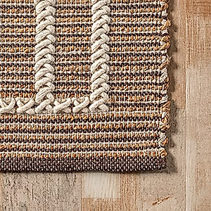 nuLOOM Ricki Hand Woven Tribal Flatweave Area Rug, 8' x 10', Natural