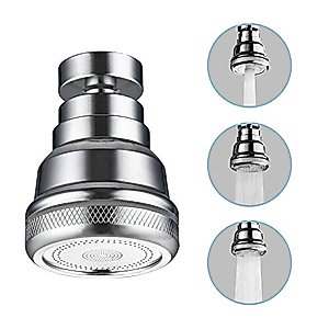Srmsvyd Kitchen Faucet Sprayer Head Attachment 360° Rotatable Soild Brass Moveable Kitchen Tap Head High Pressure Faucet Booster Easy to Wash Dishes Wash Vegetables and Wash Fruits(soild brass)