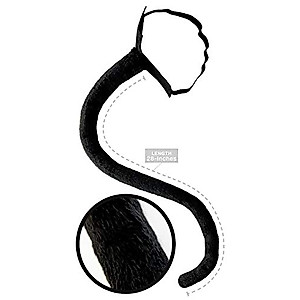 OLYPHAN Cat Ears and Tail Costume Accessories Anime Ear Clips Headband Black Tail Long/Choker for Cosplay Cat Costume Set Animal Ears Hair Clip for Women, Halloween, Neko Accessory Kit