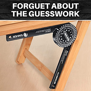 Saker Miter Saw Protractor(Black)&Saker Contour Gauge Profile Tool(10 Inch+5 Inch)
