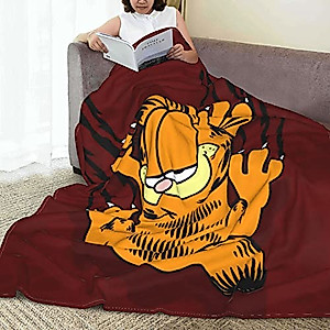 Cartoon Cat Flannel Throw Blanket Luxury Warm Blanket for Sofa Bed Room Decor Car Bed Camping (G1, 40"x50")