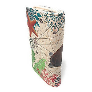 Shag Wear Sea Turtle Large Animal Wallet for Women and Teen Girls Vegan Faux Leather 7" Beige