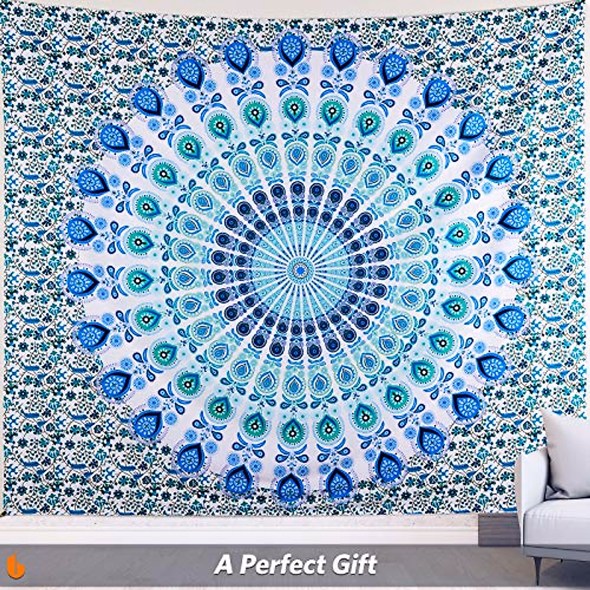 Urbanstrive Not Fade Bohemian Tapestry, Wall Tapestry for bedroom Aesthetic Hippy Tapestries for Bedroom Beach Blanket Home Decor, Machine Washable (59x51 in)(150x130 cm)