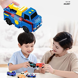 Anti-Reverse Car Toy Set, 2022 New Reverse Car Toy Set, Transforming Toys Car, Children's Creative Mini Transforming Car, 2-in-1 Flip Transformation Cars Toys Convert Two Forms in 3 Seconds (B)