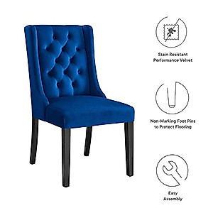 Modway Baronet Velvet Set of 2 Dining Chairs with Navy Finish EEI-5013-NAV