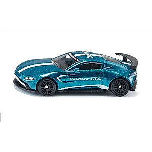 Siku 1577, Aston Martin Vantage GT4, Toy Car, Metal/Plastic, Blue, Metallic Paint, Huge Rear Wing, Sport Tyres, Detailed Design