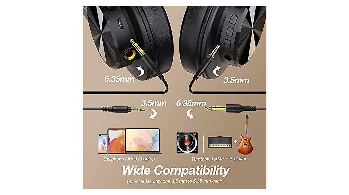 OneOdio A70 Wireless Over-Ear Headphones - 72H Playtime & Studio Quality