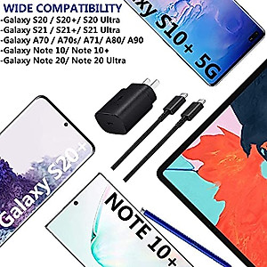 Samsung Super Fast Charging,25W USB C Wall Charger Block with 5FT Type C Cable Compatible Samsung Galaxy S22/S22+/S22Ultra/S21/S21+/S20/S20+/S10/S10e/S9/S9 Plus/S8/S8 Plus/Note 20/Note 10/Note 9/Note8