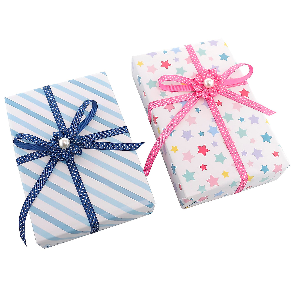 QingHan Grosgrain Ribbons for Crafts Gifts Wrapping 3/8" Boutique Polka Dot Fabric Ribbon 40yd (20 x 2yd)