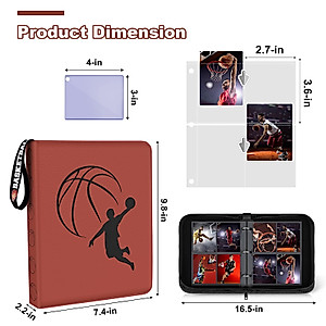 Basketball Card Binder 440 Pocket, Sports Card Binder with Toploaders Card Display, Premium Basketball Card Holder with Basketball Pattern Wristband Fit for Basketball Cards 2024-2025, Sports Cards
