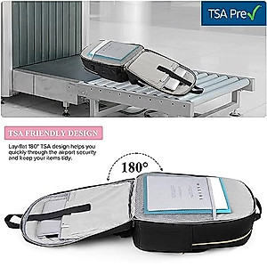 YAMTION Laptop Backpack Women,School Backpack for Women USB Bookbag for Business Work Office College Students Teacher,Black 15.6 inch