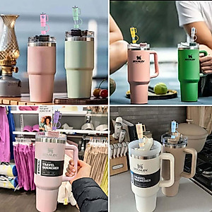 AIERSA 10Pcs Straw Cover Cap for Stanley Cup, Silicone Straw Topper Compatible with Stanley 30&40 Oz Tumbler with Handle