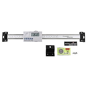 Accusize Industrial Tools 0-8''/0-200 mm by 0.0005''/0.01 mm Horizontal Electronic Digital DRO Scale Unit, Abho-0008
