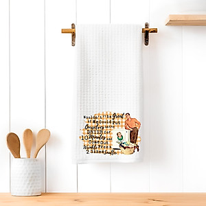 Wouldn't it be Great if we could put Ourselves in the Dryer Funny Vintage 1950's Housewife Pin-up Girl Waffle Weave Microfiber Towel Kitchen Linen Gift for Her BFF