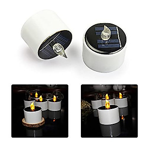 TSOP Solar Candles Light Flameless Rechargeable LED Candles Lights Tea Lamps for Bar Bedroom Living Room Garden Home Decor Candle