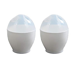 UPKOCH 2pcs Microwave Egg Cooker Mini Cup Steamed Scrambled Egg Poacher Omlette Maker for Instant Breakfast Home Kitchen Stove Top Microwave