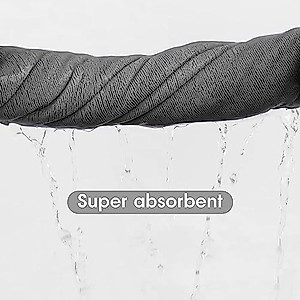 JML Microfiber Bath Towel 2 Pack(30" x 60"), Oversized Thick Towels, Soft, Super Absorbent and Fast Drying, No Fading Multipurpose Use for Sports, Travel, Fitness, Yoga, 30 in x 60 in, Grey 2 Count