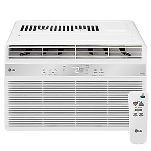 LG LW6024RSMX Window Air Conditioner, Wi-Fi Enabled w/Remote, for Small Room (260 Sq.Ft.), Quiet Operation, 115V, 6,000 BTU, White