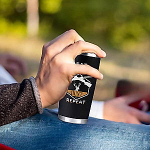 EchoMaven Hunting Gift for Men - Unique Deer Hunter Tumbler 20oz - Eat Sleep Hunt Repeat