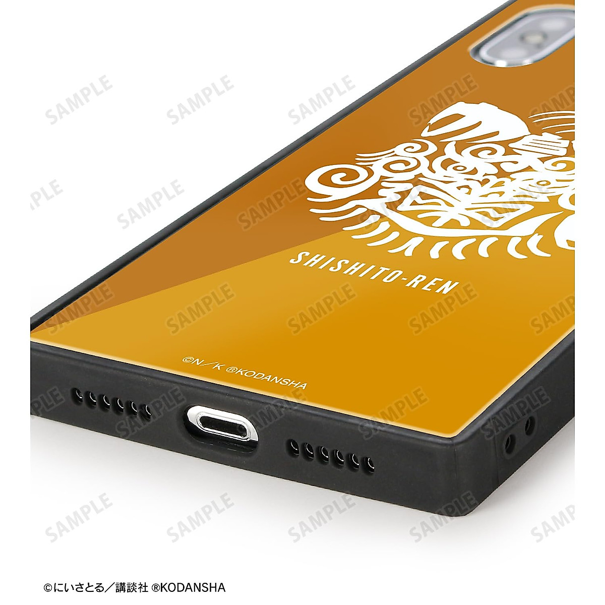 アルマビアンカ(Armabianca) Wind Breaker Lion Head Square Tempered Glass iPhone Case Compatible with iPhone 13 Pro Max