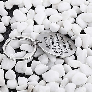 Daughter Keychain Gift from Father Mother for Bride Adult Daughter Little Girl Birthday Wedding Valentine Day Graduation Christmas Dad Mom Gifts for Women Teen Teenage Key Ring Jewelry