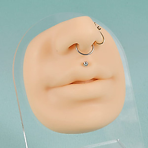 CHUANCI Soft Silicone Mouth&Nose Model For Piercing Face Model Simulation Display Props Teaching Tools Jewelry Display Nose Lip Jewelry (1PC Flesh Color)