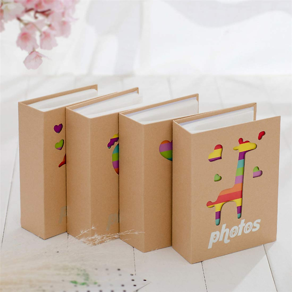 ALMIGHTY 2pcs Baby Photo Album 4x6 inch Scrapbook Guestbook Sketchbook Scrapbooking 200 Pockets Photo Album for Kids Girl Boy Cute Photo Album for Home Family Children (Brown)