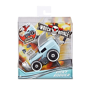 MGA Entertainment Wreck Royale Exploding Crashing Ricky Rodder Race Car with 4 Mix 'N Match Explosive Parts, Multicolor (565710)