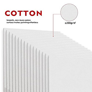 YRYM HT Painting Canvas Panels - 12 Pack 8 x 10 Inch Triple Primed Pure Cotton Canvas Boards for Painting, Oil, Acrylic, Watercolor, Acid-Free for Artists, Painters, Kids, Students