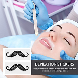 20pcs Mustache Wax Stickers Nose Hair Removal Waxing Mustache Protectors Mustache Guard Sticker For Mustache Cleaning Stickers Nose Wax Kit