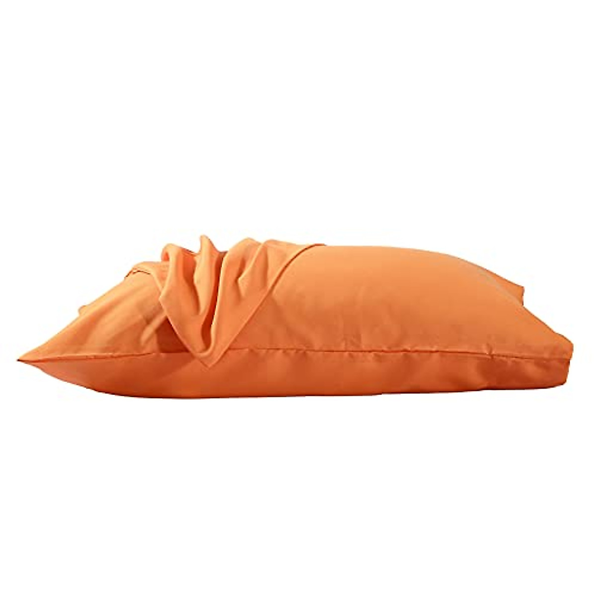EVOLIVE Ultra Soft Brushed Microfiber Standard Size 20"x30" Pillowcases Pair Set of 2 with Envelope Closure (20"x30" Standard, Orange)
