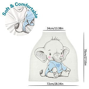 MNSRUU Baby Car Seat Covers Canopy Cover Blue Boy Elephant Baby Infant Stroller Cover Full Coverage Carseat Canopy Breathable Nursing Cover for Breastfeeding
