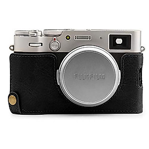 MegaGear MG1894 Ever Ready Genuine Leather Camera Half Case Compatible with Fujifilm X100V - Black