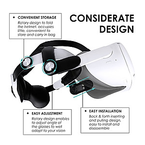 for Oculus Quest 2 Elite Head Strap, VR Game Headstrap, Comfortable Adjustable VR Headset Accessories Head Strap for Replacement