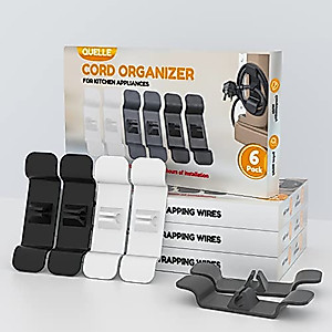 6 Pack Cord Organizer for Kitchen Appliances Cord Winder Wire Wrapper Around Cord Holder Cable Management for Coffee Maker, Mixer, Blender, Air Fryer, Mixer, Small Home Appliances