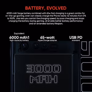 ASUS Rog Phone 6 5G Dual AI2201 128GB 12GB RAM Factory Unlocked (GSM Only | No CDMA - not Compatible with Verizon/Sprint) Tencent Version - Black