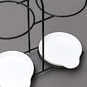 Kelendle Ceramic Caddy Cutlery Holder with Metal Base Utensil Organizer Flatware Organizer for Kitchen Countertop Table Cabinet Pantry, Mask