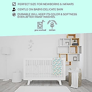 MODERN BABY Muslin Swaddle Blankets Newborn 2 Pack Soft Baby Wraps for Baby Girl 100% Cotton, White Floral