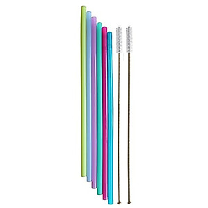 Half Gallon Straw-12 Inch Extra Long Reusable Silicone Straws for 32 oz Tall Tumbler, 40 oz Hydro Flask,64 oz Gallon Water Bottle, Hydro Water Jug YETI RTIC-Flexible Large Big-8 Pack