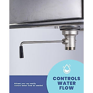 iVIGA Commercial Sink Drain: 3-1/2" Sink Opening Waste Drain Valve - Brass Commercial Kitchen Sink Drain With Twist Handle - Prevents Sink Clogged Overflow For Commercial Restaurant Multi-Basin Sink