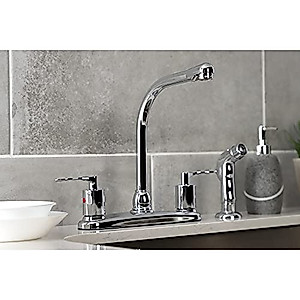 Kingston Brass FB751SVLSP Serena Centerset Kitchen Faucet with Plastic Sprayer, Polished Chrome