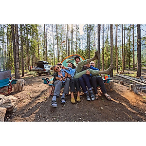 Kelty Lowdown Couch - 3 Person Capacity Camping Chair, Extra Large and Sturdy Bench for Campsites, Soccer Games, and Backyard Parties, with Cup Holders|Arm Rest, Polyester, Deep Lake/Fallen Rock