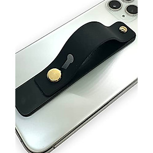 Pack of 2 - Finger Grip Stand/Strap Grip for Phones and Tablets - Phone Holder, Adjustable, Telescopic Phone Finger Strap Stand, Universal Finger Kickstand for Most Smartphones (Black) - LOADstore