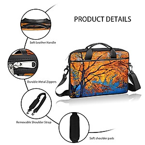 Fall Tree Laptop Computer Bag Waterproof Shoulder Messenger Bag 13-15 inch Durable Laptop Tote Bag with Shoulder Strap Handle Lightweight Crossbody Briefcase