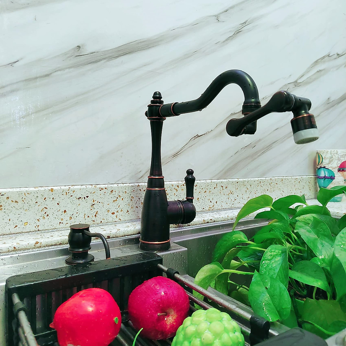 ROLYA 1080° Swivel Faucet Extender Bathroom Rotating Tap Attachment With CUPC Certification Aerator Oil Rubbed Bronze