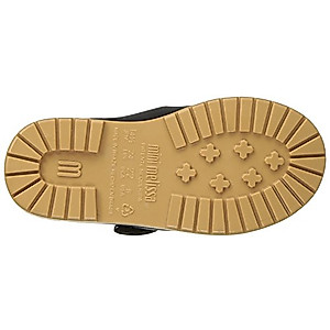 Mini Melissa Kids' Mini Classic Baby Ii Mary Jane Flat,Black/Beige,8 Regular US Toddler