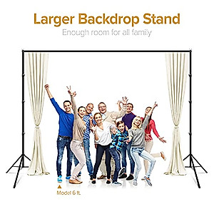 LimoStudio Large Heavy 10 x 9.6 feet Background Support System, Curtain Style Backdrop Stand, Sturdy Frame with 5 pcs Ring Holder Clip for Photography, Party, Family Events, AGG3003