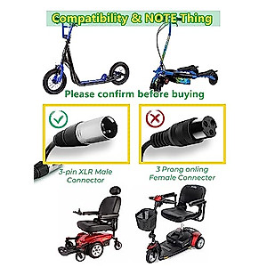 Palrey 24V2A Battery Charger for GoGo Mobility Scooter 24v2000mA Quick Charger (3-Pin XLR Connector) for Drive Medical, Go-Go Elite Traveller, Jazzy Power Chair, Pride Mobility, ShopRider, iZip, eZip