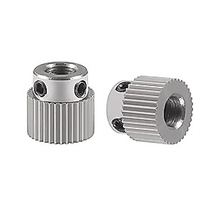 Aokin Stainless Steel Extruder Wheel Gear 36 Teeth Drive Gear 3D Printer Parts for Creality Ender 3, Ender 3 Pro, Ender 3 V2, Ender 5/5 Pro/5 Plus, CR-10/10S, CR-10 S4, CR-10 S5, 5 Pcs with a Wrench