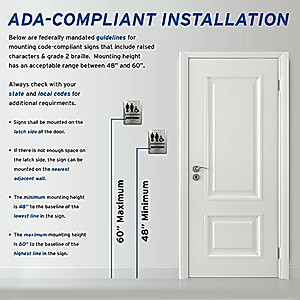 Unisex/Wheelchair Bathroom Sign by GDS - ADA Compliant, Wheelchair Accessible, Raised Icons, & Grade 2 Braille - Includes Adhesive Strips for Easy Installation - 6" W x 8" H (Brushed Aluminum)